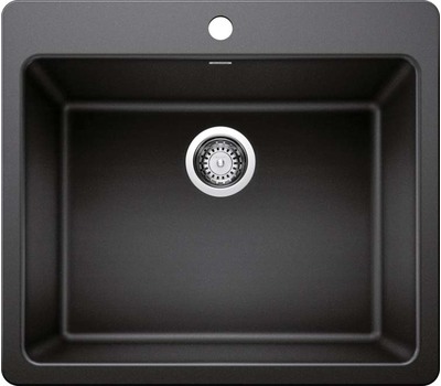 Corence 25 x 22 x 9 in. Solid Granite Rectangle Dual-Mount Single Bowl ...