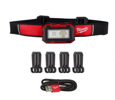 Rechargeable Magnetic LED Head Lamp and Task Light, Black/Red | Winsupply