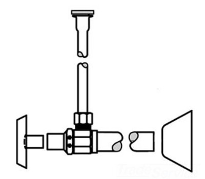 1/2 x 3/8 in. Sweat x Compression Brass Standard Loose Key Handle ...