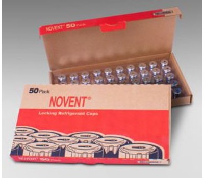 Novent Silver Universal Locking Refrigerant Cap, Pack of 50 | Winsupply