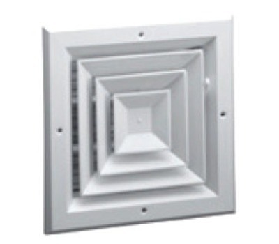 12 x 12 in. Aluminum 4-Way Ceiling Diffuser with Multi-Shutter Damper ...