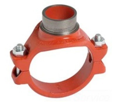 Mechanical-T 6 x 2 in. Grooved Orange Ductile Iron Bolted Branch Outlet ...