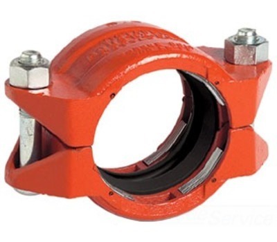 Roust-A-Bout 8 in. Orange Ductile Iron Coupling for Plain End Pipe ...