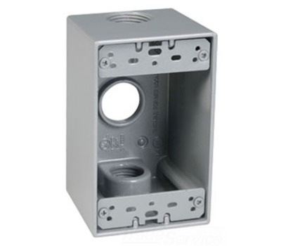 1-Gang Deep Outlet Box, Three 3/4 in. Holes, Gray | Winsupply