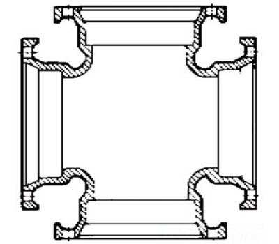 12 x 12 x 6 x 6 in. Cement Lining with Seal Coated Ductile Iron Compact ...