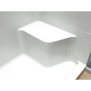 60 x 36 x 77 in. 4-Piece Center Drain Shower Wall Insert with Right ...