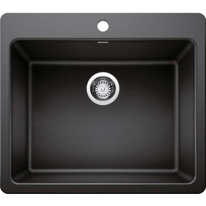 Corence 25 x 22 x 9 in. Solid Granite Rectangle Dual-Mount Single Bowl ...