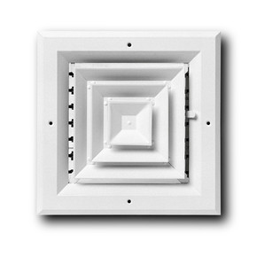 12 x 12 in. Aluminum 4-Way Ceiling Diffuser with Opposed-Blade Damper ...