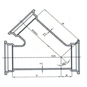 4 in. Ductile Iron Mechanical Joint 45-degree Lateral Wye | Winsupply