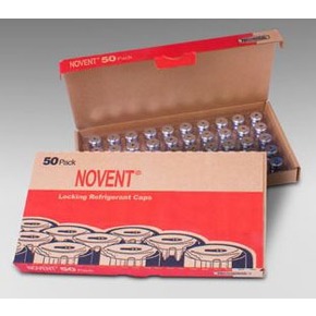 Novent Silver Universal Locking Refrigerant Cap, Pack of 50 | Winsupply