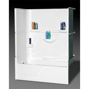 VURSA kd 30 x 60 x 76.25 in. Fiberglass Composite Right Drain 3-Piece ...