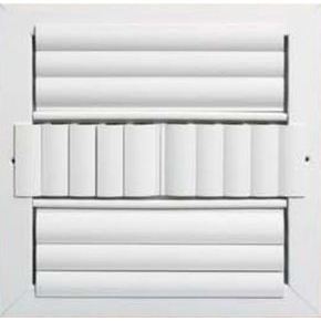 14 x 14 in. Aluminum 2-Way Curved Blade Louvered Face Supply Register with Long Blades, Sky ...