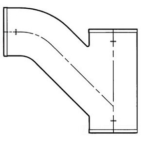 3 x 3 x 2 in. No Hub Cast Iron Reducing Wye and 1/8 Bend | Winsupply